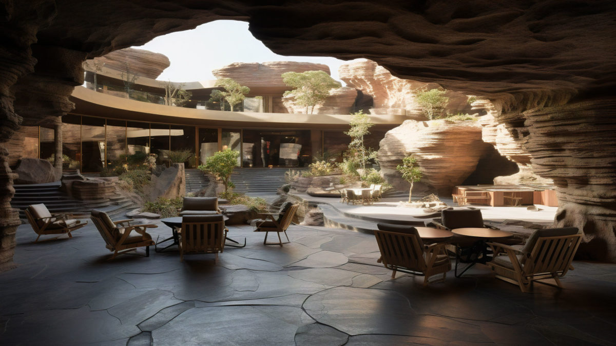 Hotel resort insertado entre rocas en Arabia Saudita - Amusement Logic